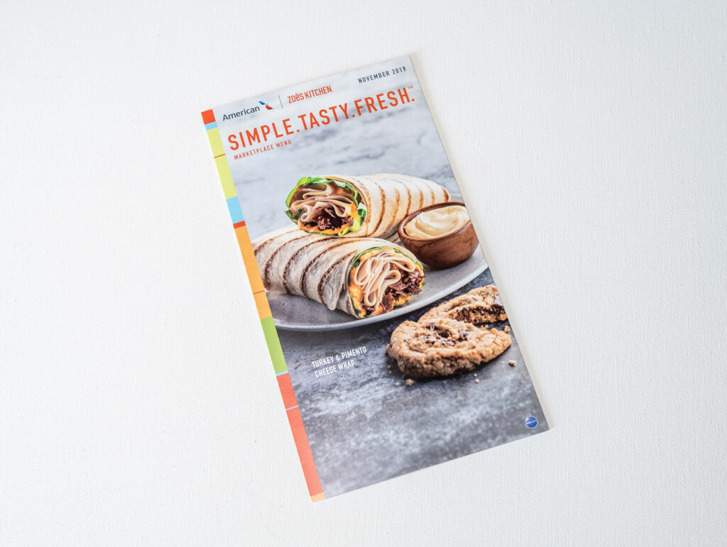 American Airlines – Main Cabin Menu – brian magallanes